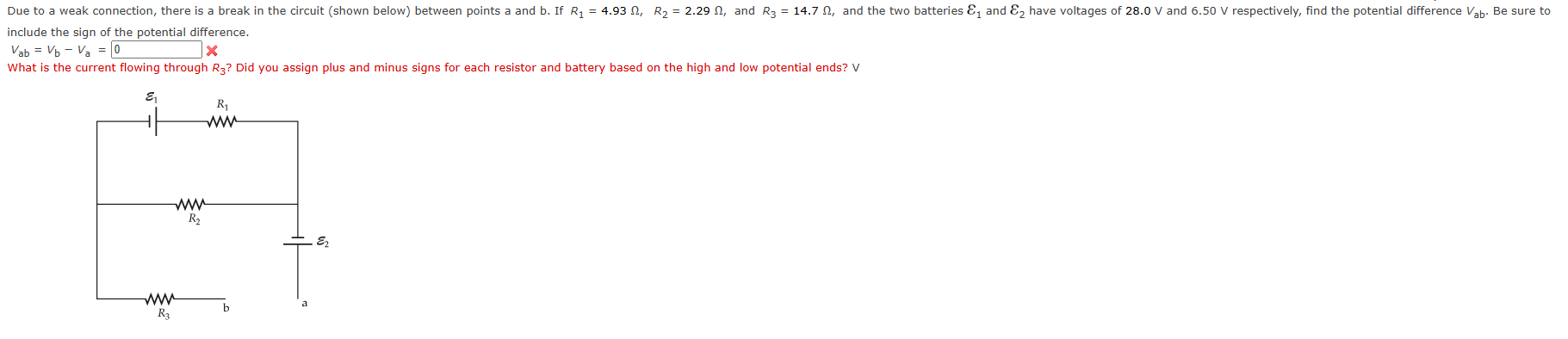 Solved include the sign of ﻿the potential difference.What is | Chegg.com