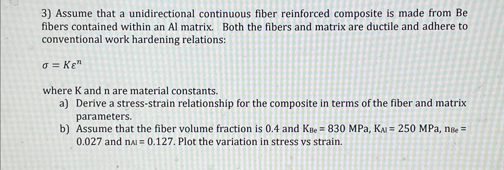 Solved Assume that a unidirectional continuous fiber | Chegg.com