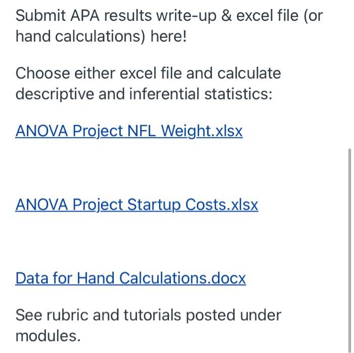 Solved Calculate descriptive and inferential stastistics. | Chegg.com