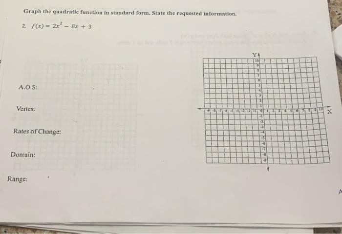 Solved Algebra II Name: 2.1 & 2.2 Quiz: Graphing Quadratic | Chegg.com