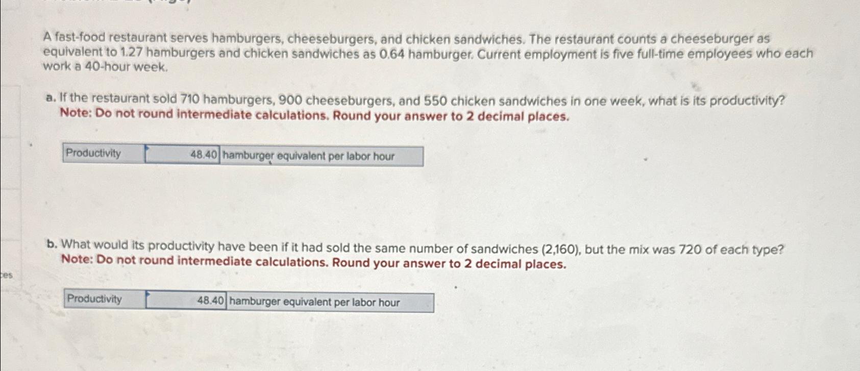 Solved A fast-food restaurant serves hamburgers, | Chegg.com