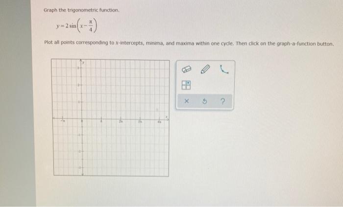 Solved Graph the trigonometric function. v=2 sin(x ==) Plot | Chegg.com