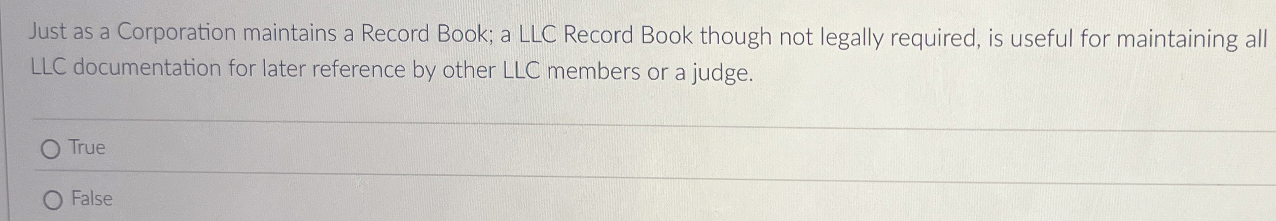 Solved Just as a Corporation maintains a Record Book; a LLC | Chegg.com