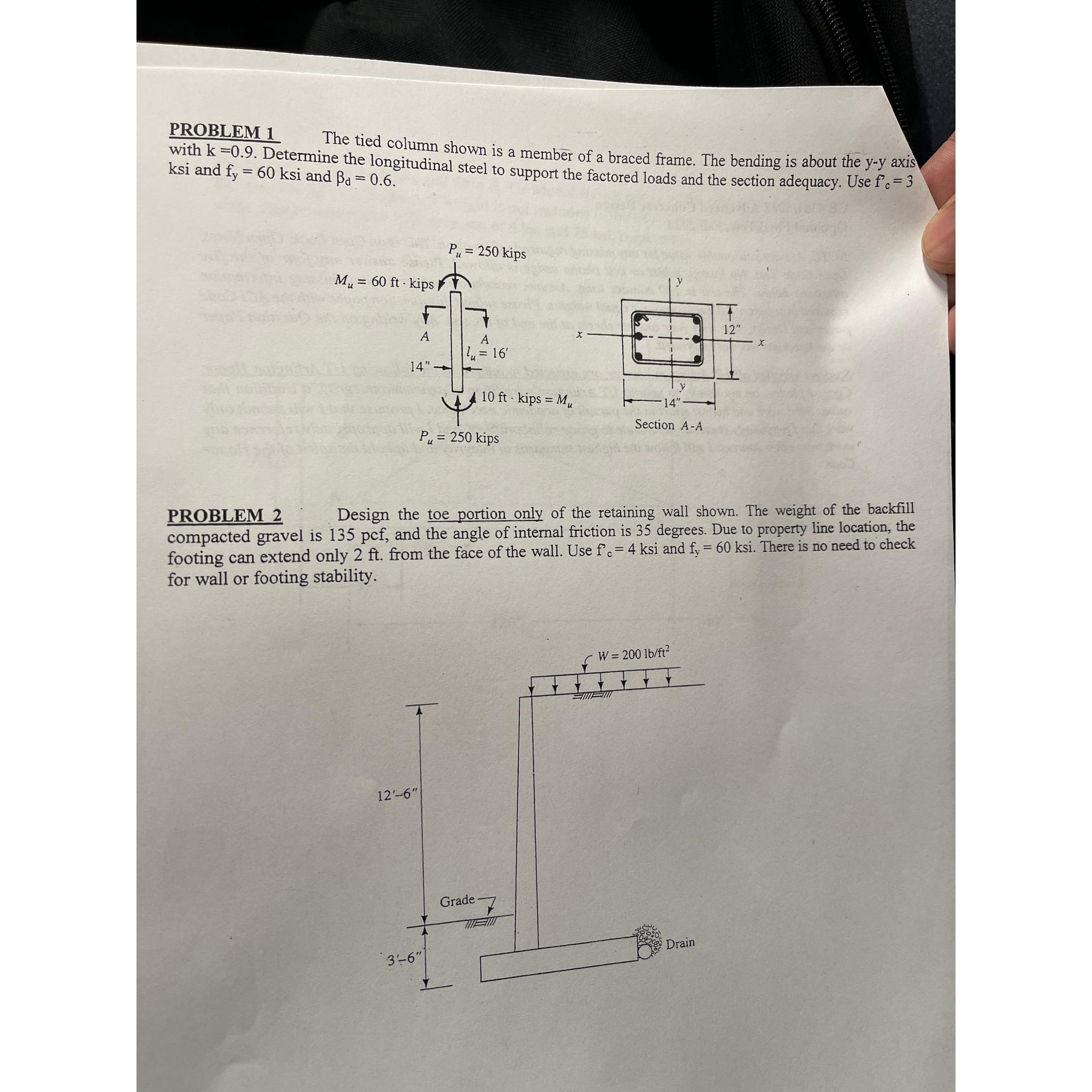 Solved PROBLEM 1 ﻿The tied column shown is a member of a | Chegg.com