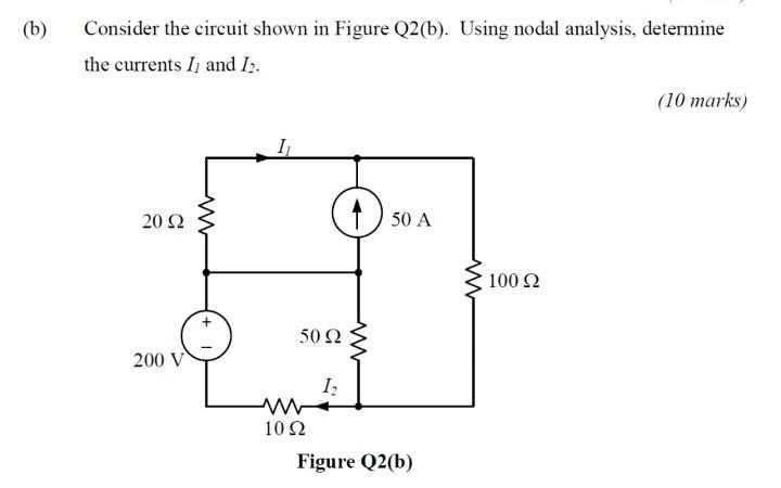 Solved (b) Consider the circuit shown in Figure Q2(b). Using | Chegg.com