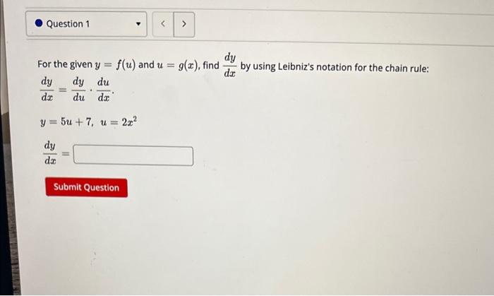 Solved For the given y=f(u) and u=g(x), find dxdy by using | Chegg.com