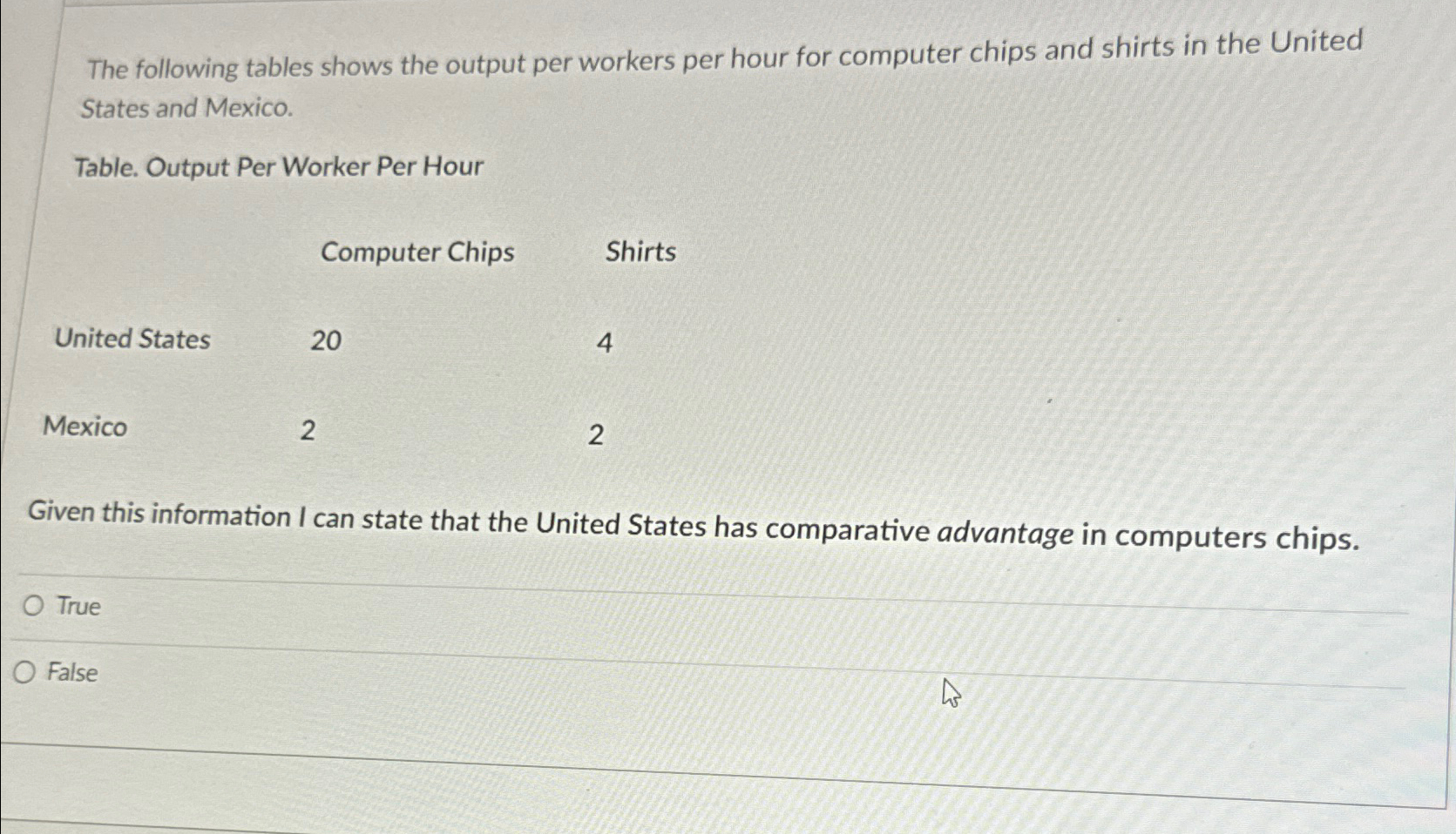 Solved The following tables shows the output per workers per | Chegg.com
