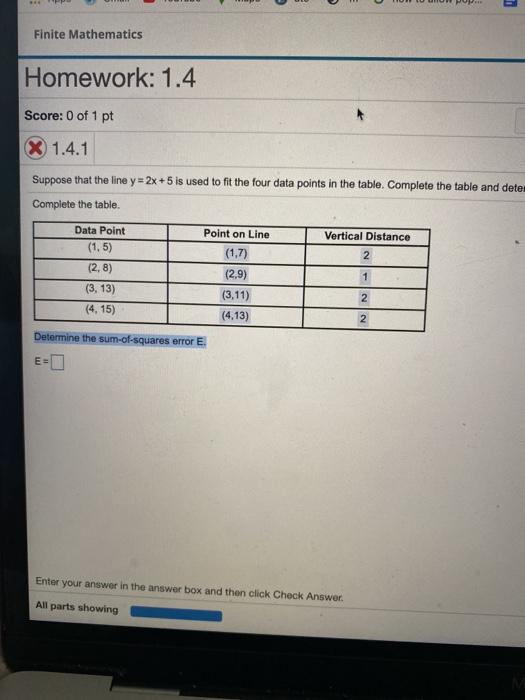 Solved Finite Mathematics Homework: 1.4 Score: 0 of 1 pt X | Chegg.com