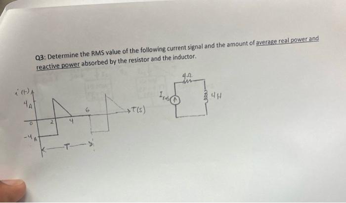 Solved Q3: Determine the RMS value of the following current | Chegg.com