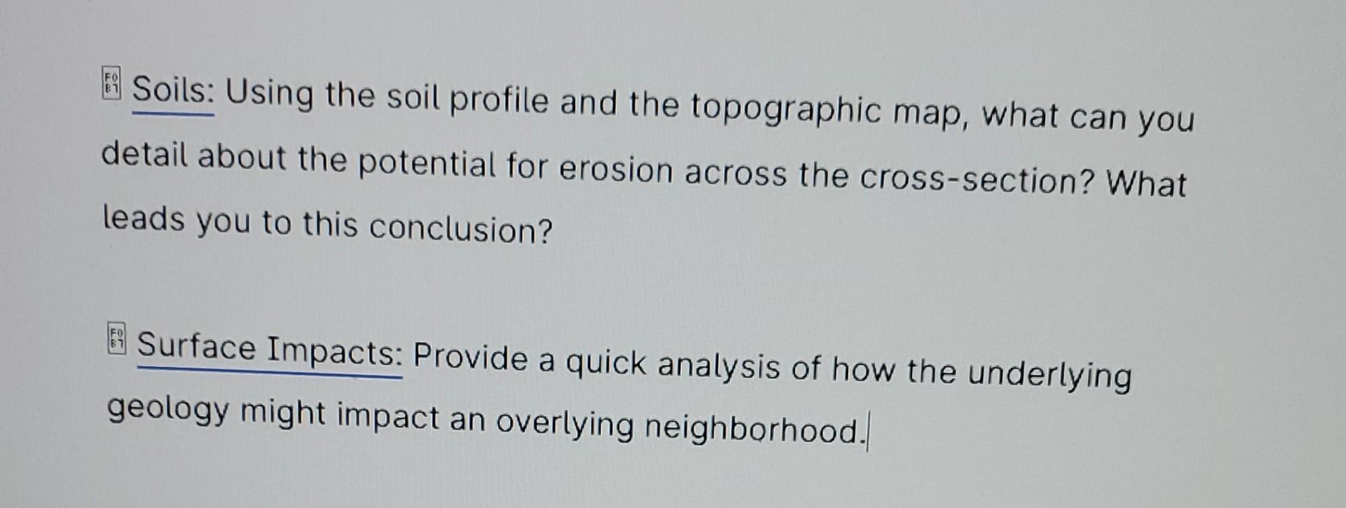 Solved in Soils: Using the soil profile and the topographic | Chegg.com