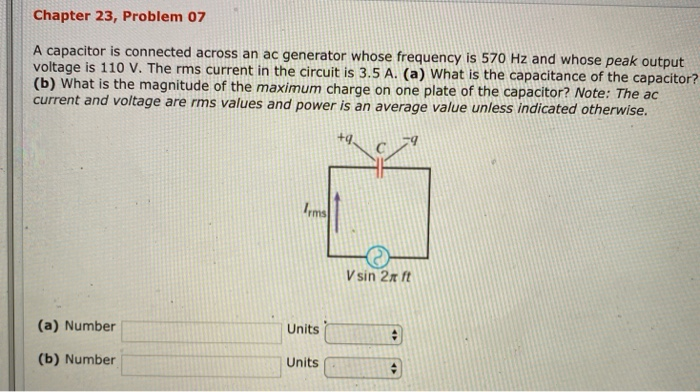 Solved Chapter 23, Problem 07 A capacitor is connected | Chegg.com