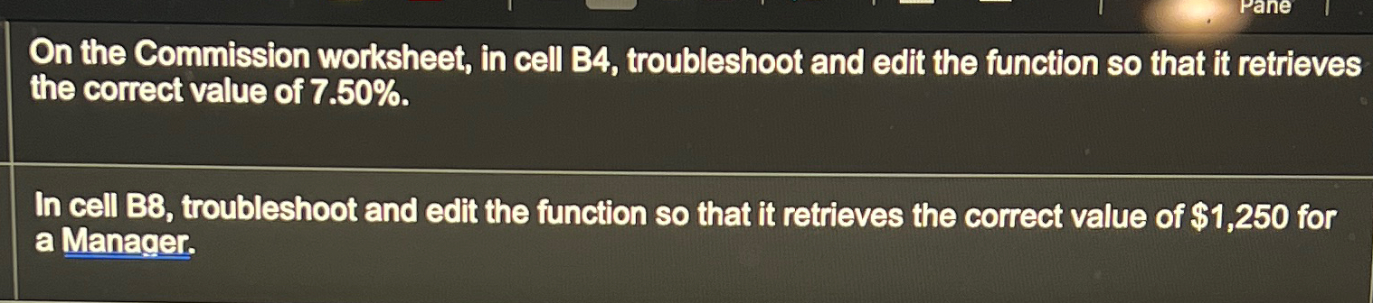 Solved On the Commission worksheet, in cell B4, | Chegg.com