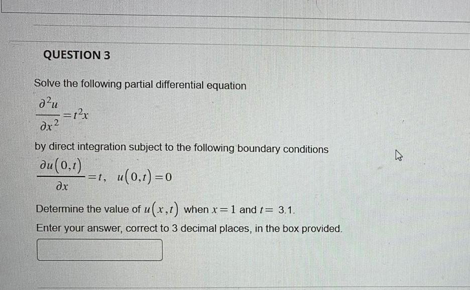 Solved QUESTION 3 Solve the following partial differential | Chegg.com