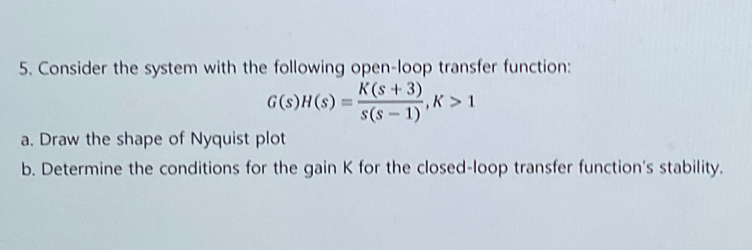 Solved Consider the system with the following open-loop | Chegg.com