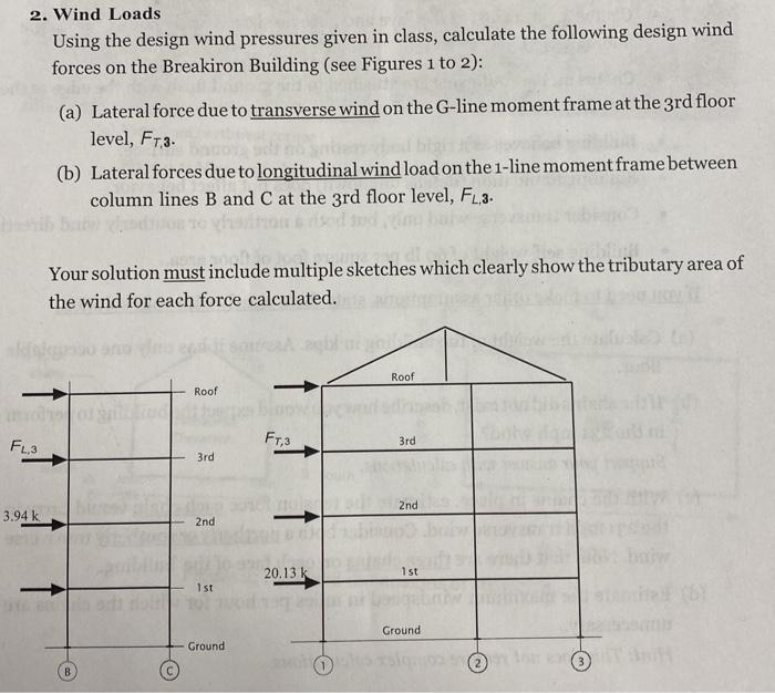 2. Wind Loads Using the design wind pressures given | Chegg.com