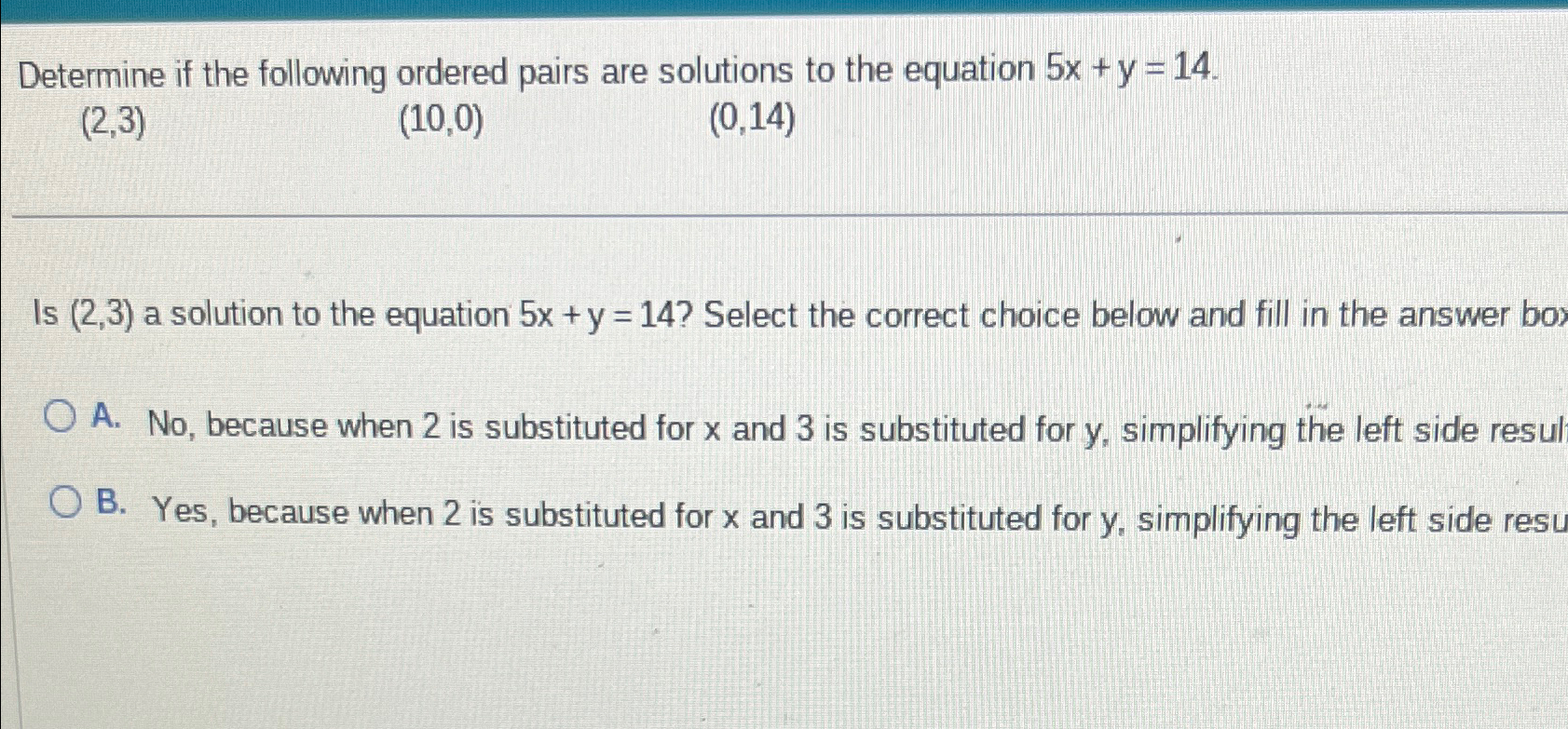 Solved Determine if the following ordered pairs are | Chegg.com