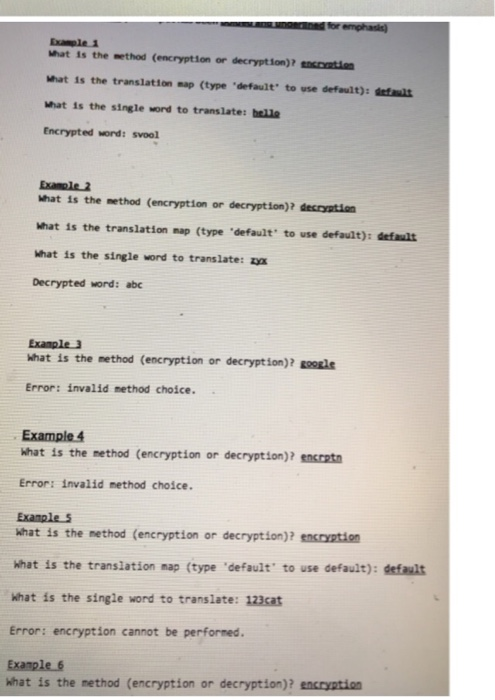 Assignment Specifications Decryption and encryption | Chegg.com
