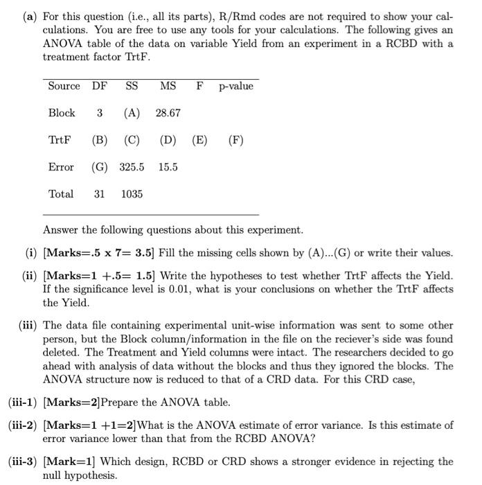 Solved (a) For this question (i.e., all its parts), R/Rmd | Chegg.com