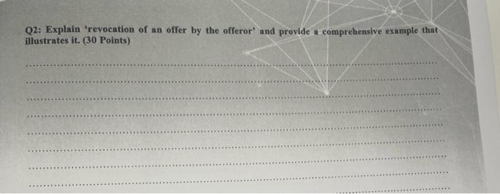 Solved Q2 Explain Revocation Of An Offer By The Offeror