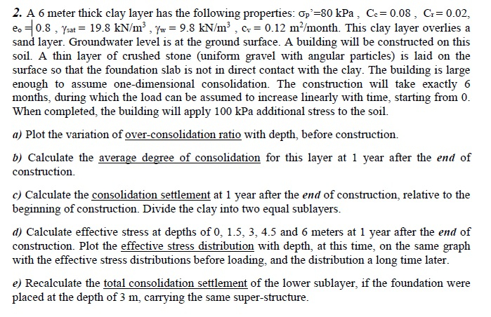 Solved Please show calculations for part d and e. ﻿ A 6 | Chegg.com