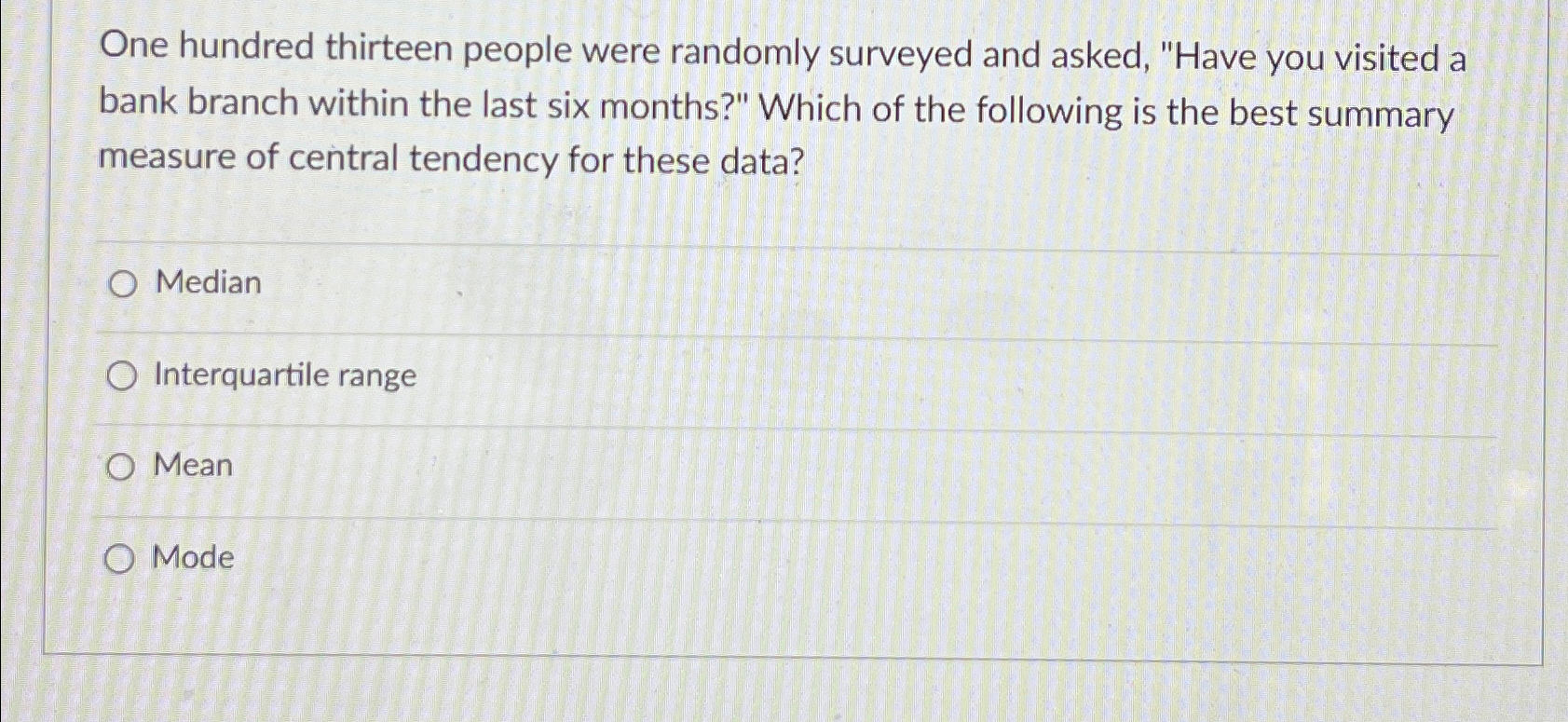 Solved One hundred thirteen people were randomly surveyed | Chegg.com