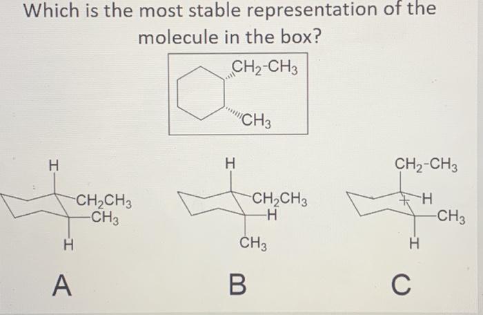 Solved Which is the most stable representation of the | Chegg.com
