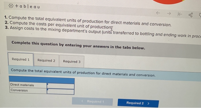 Solved Tableau DA 3-2: Exercise, Weighted average: Cost per | Chegg.com