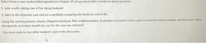 Solved Select from a case study (called vignettes) in | Chegg.com
