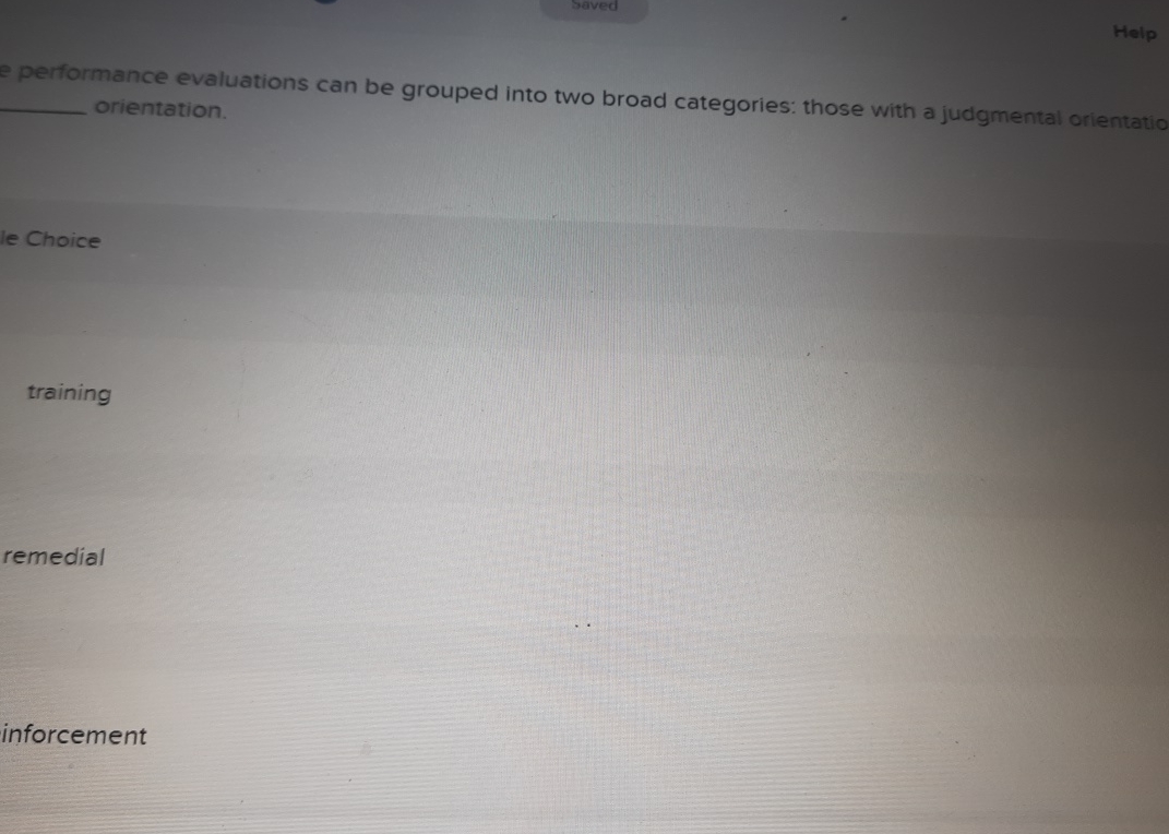 Solved performance evaluations can be grouped into two broad | Chegg.com