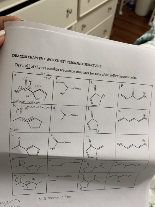 Solved CHM2210 CHAPTER 1 WORKSHEET RESONANCE STRUCTURES Draw Chegg Solved CHM2210 CHAPTER 1 WORKSHEET RESONANCE STRUCTURES Draw Chegg