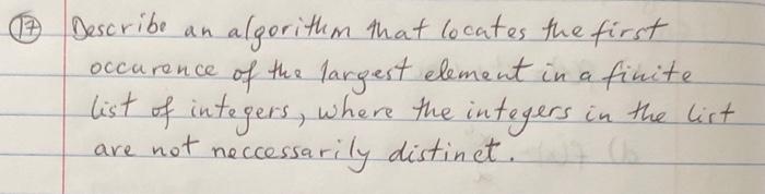 Solved Describe An Algorithm That Locates The First