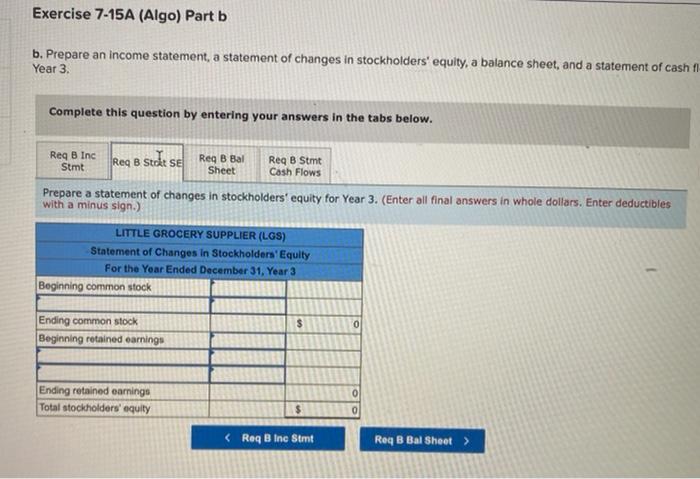 Solved Required information Exercise 7-15A (Algo) | Chegg.com