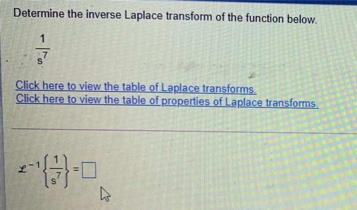 Solved Determine the inverse Laplace transform of the | Chegg.com