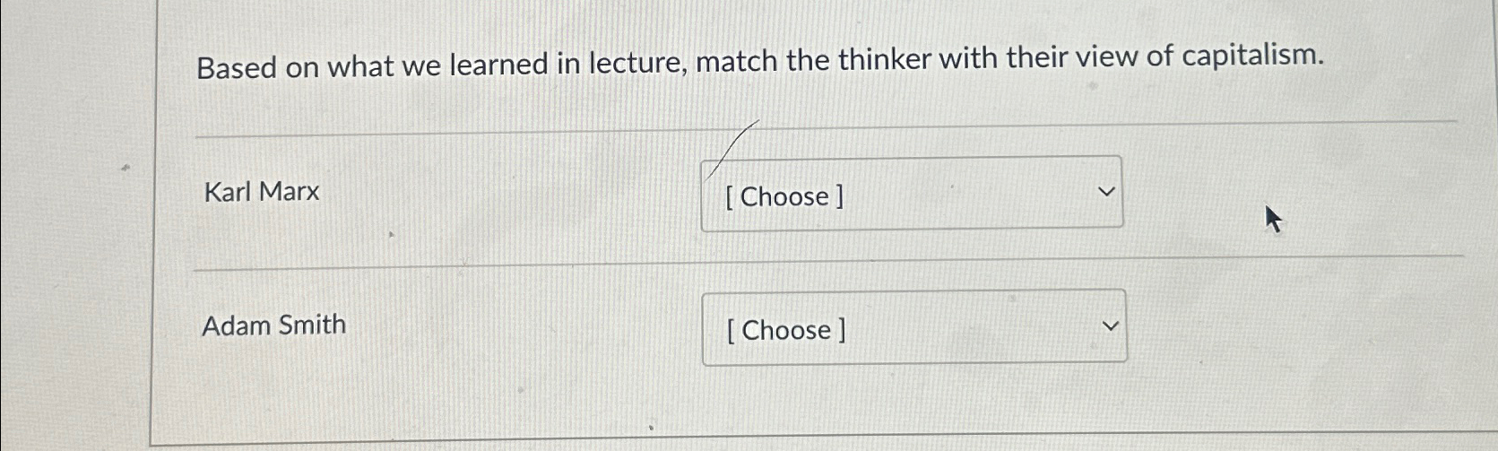 Solved Based on what we learned in lecture, match the | Chegg.com