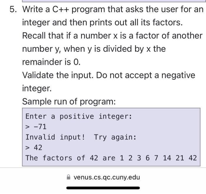 Solved Write a C++ program that asks the user for ar integer | Chegg.com