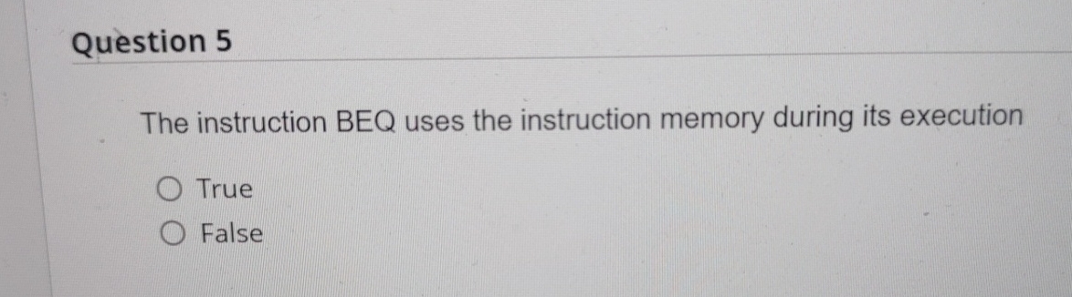 Solved Question 5The instruction BEQ uses the instruction | Chegg.com