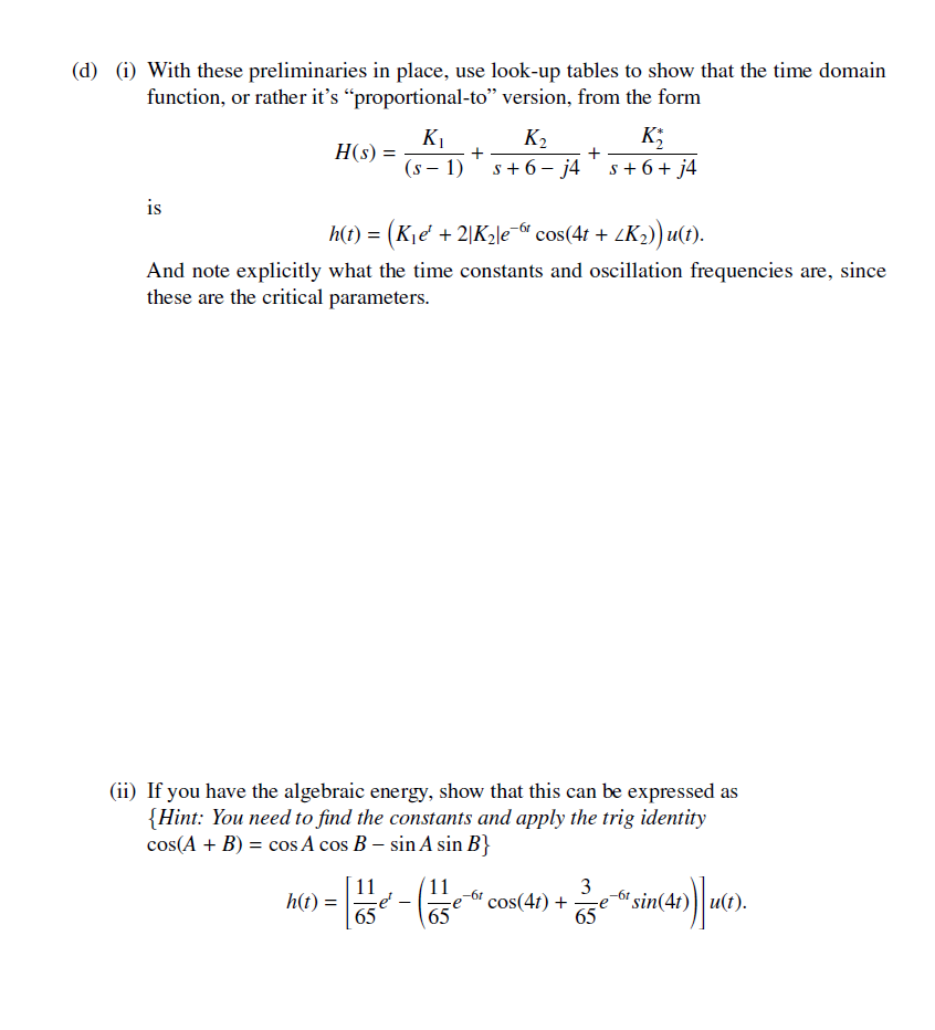 Solved (d) (i) ﻿With these preliminaries in place, use | Chegg.com