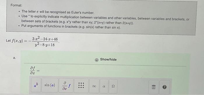 Solved Format: - The letter e will be recognised as Euler's | Chegg.com