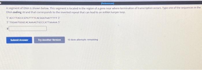 Solved A segment of DNA is shown below. This segment is | Chegg.com