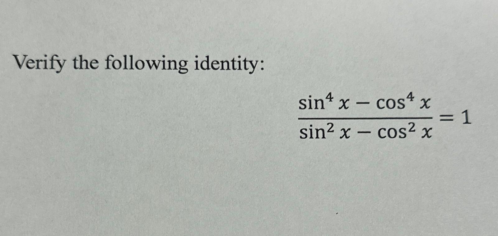 Solved Verify the following | Chegg.com