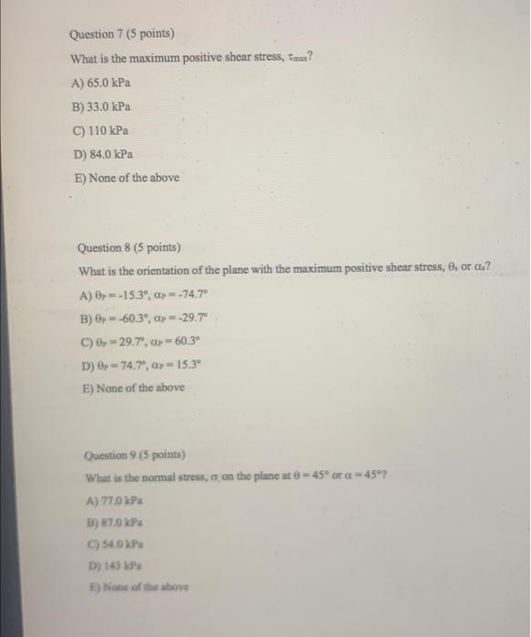 Solved Stresses on a x-y Cubic Element in the σ1−σ3 plane, | Chegg.com