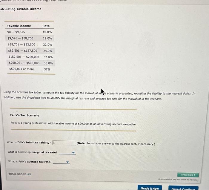 Solved alculating Taxable Income Using the previous tax | Chegg.com
