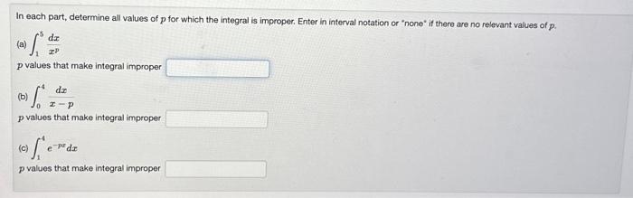 Solved In each part, determine all values of p for which the | Chegg.com