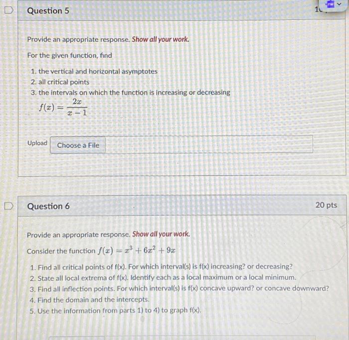 Solved Provide an appropriate response. Show all your work. | Chegg.com
