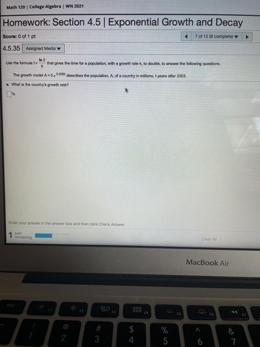 Solved Math 120 College Algebra WN 2021 Homework: Section | Chegg.com