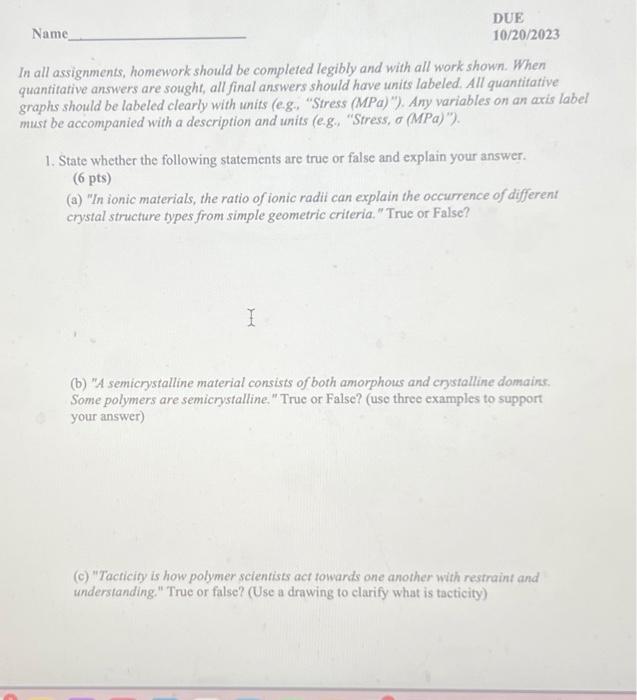 Solved In all assignments, homework should be completed | Chegg.com