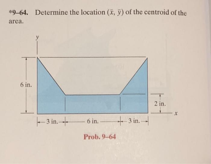 Solved *9-64. Determine the location (1, y) of the centroid | Chegg.com