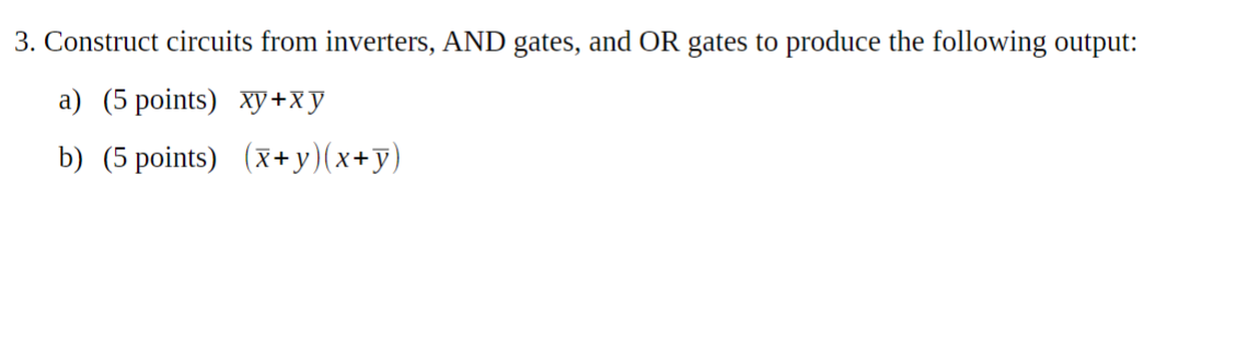 Solved Please help and show work:Construct circuits from | Chegg.com