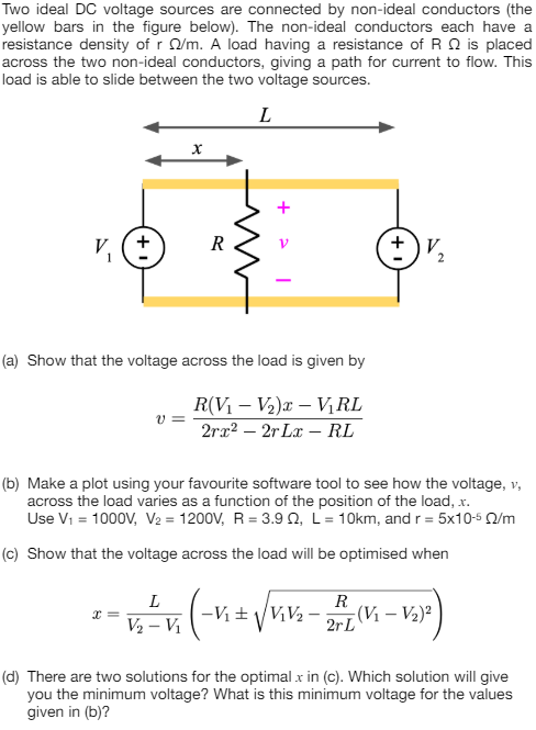 Solved Two ideal DC voltage sources are connected by | Chegg.com