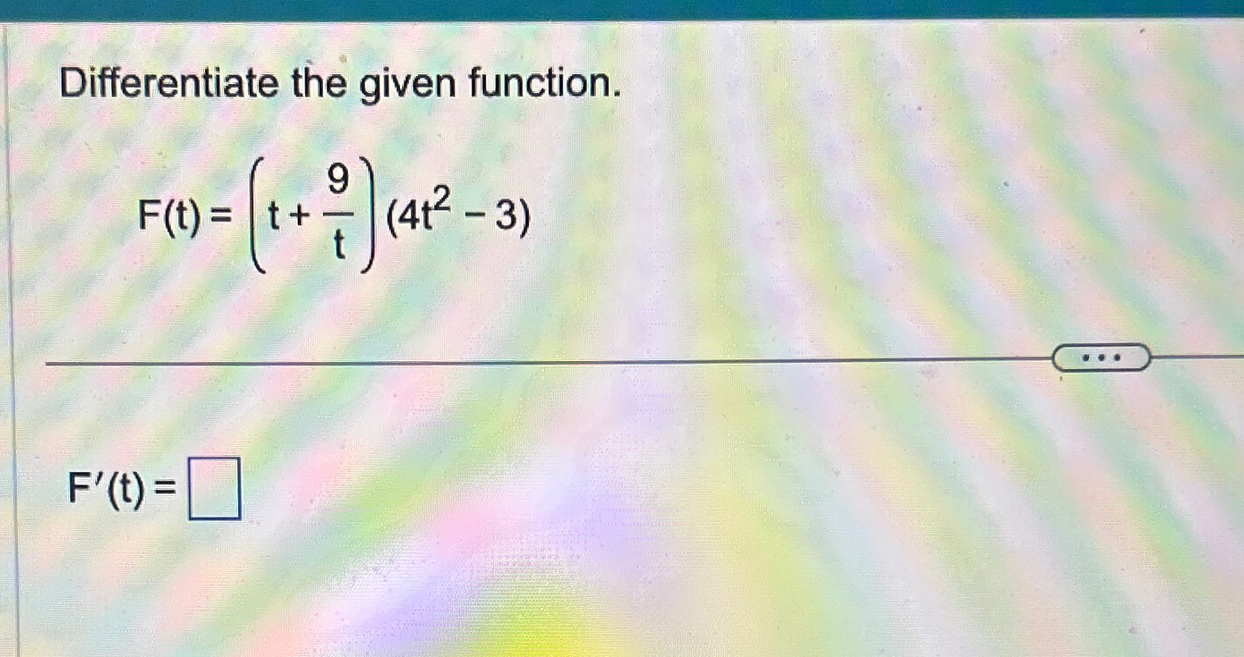 Solved Differentiate the given | Chegg.com
